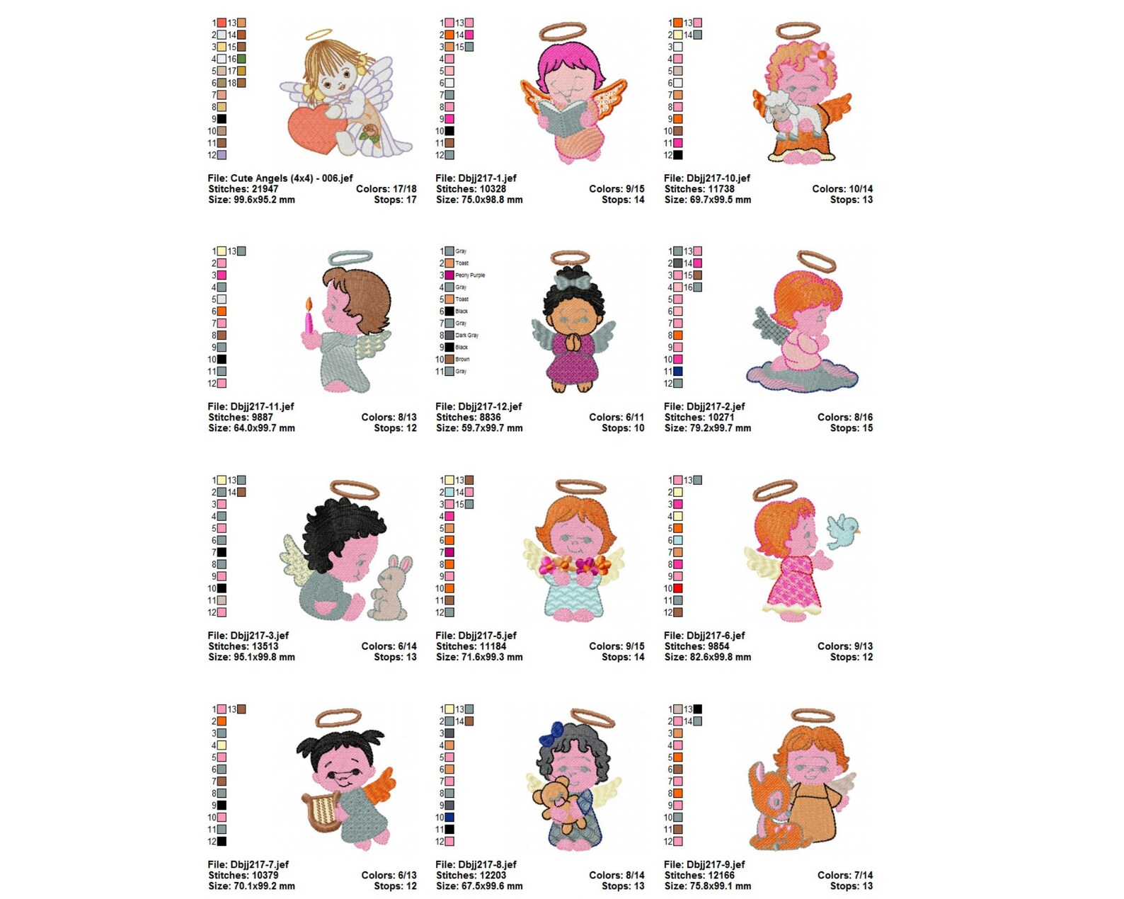 Baby Angel Embroidery Design Instant Download - Etsy