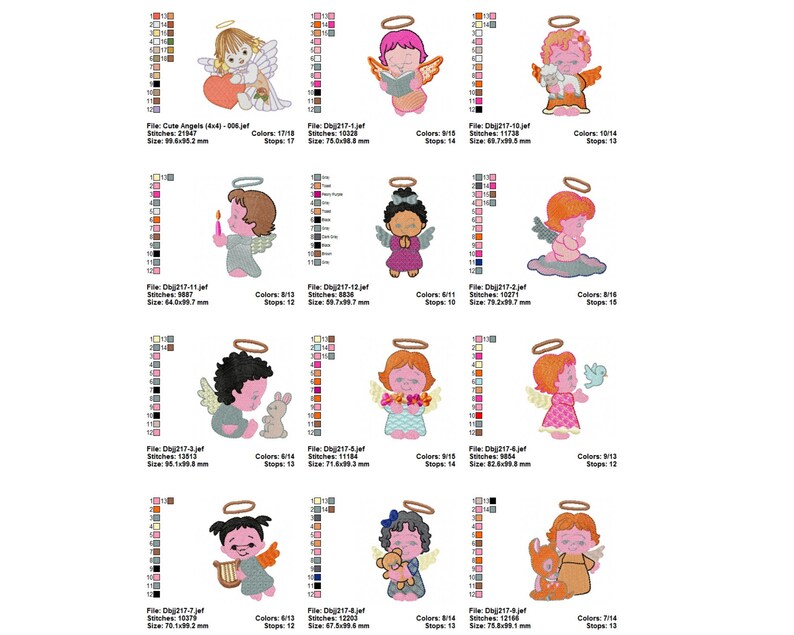 Baby Angel Embroidery Design, Instant Download - Etsy