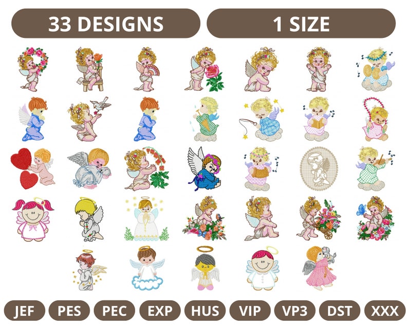 Baby Angels Machine Embroidery Design, Instant Download - Etsy