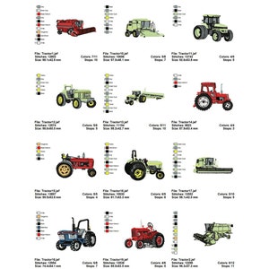 Agricultural Tractors Collection Machine Embroidery Design,instant ...