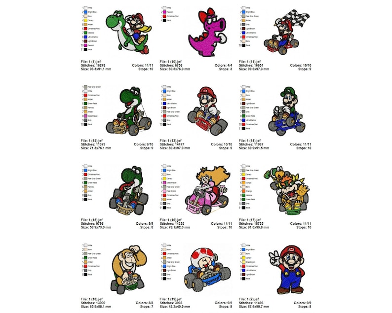 Super Mario Cartoon Machine Embroidery Design,instant Download - Etsy ...
