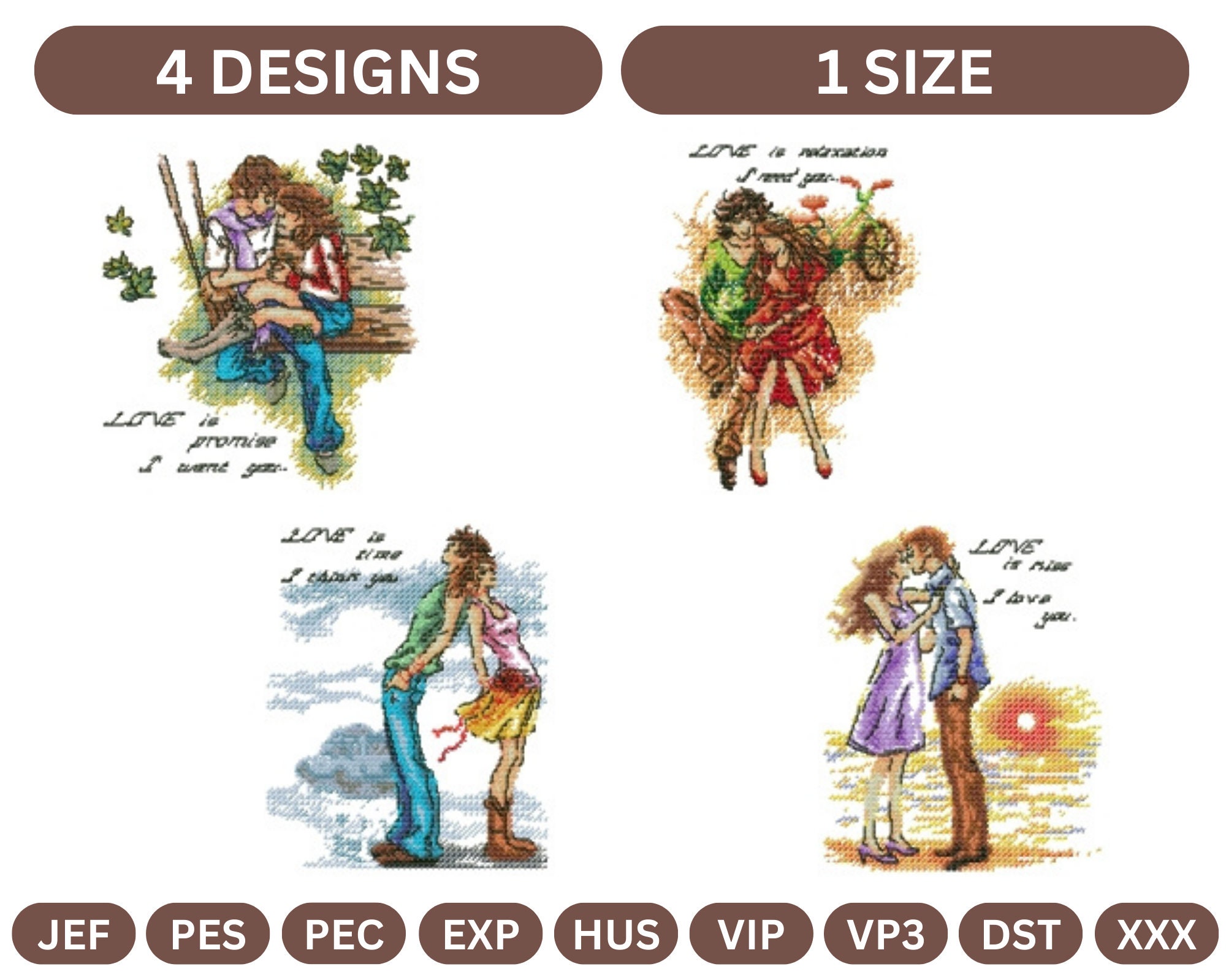 Couple Machine Embroidery Design,instant Download - Etsy