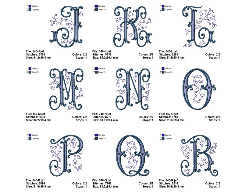 Royal Alphabet Embroidery Design Font, Instant Download - Etsy