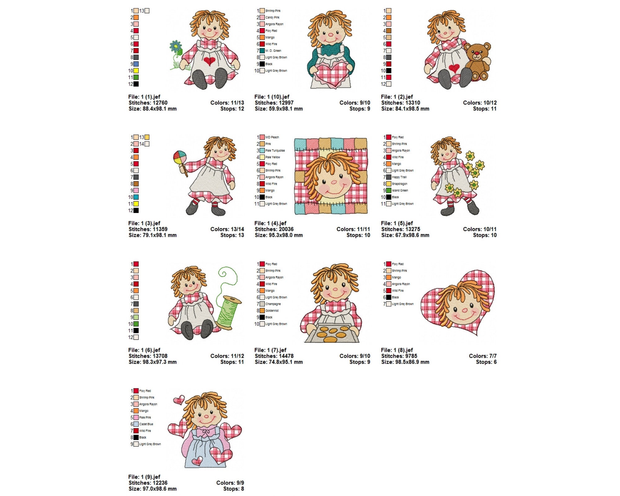 Baby Doll Machine Embroidery Designs, Instant Download - Etsy