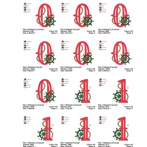 36 Types Maritime Alphabet Letters & Numbers Embroidery Designs – 7 ...