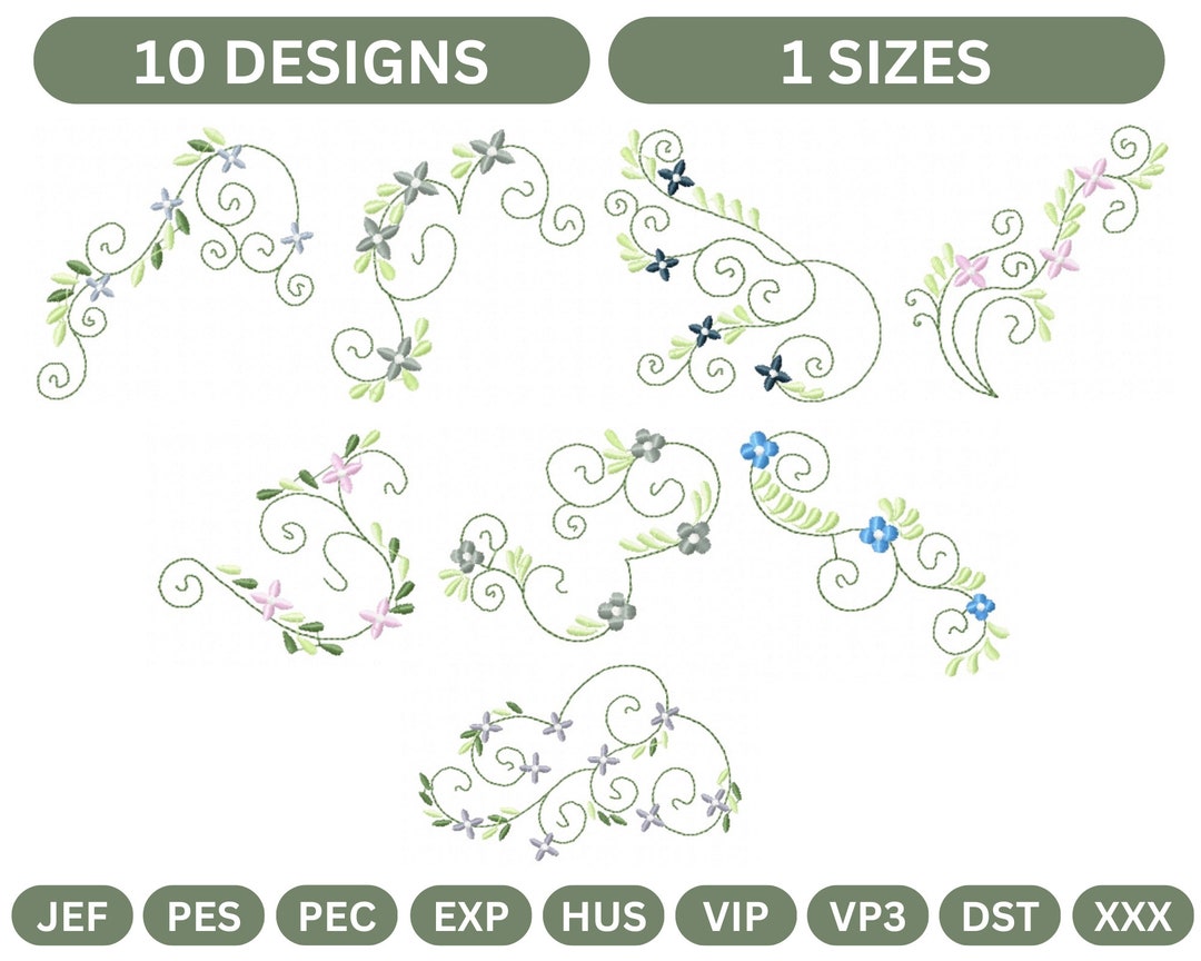 10 Type Applique Machine Embroidery Design , 1 Size , Instant Download ...