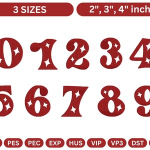 Star Cutout Embroidery Font – Retro Bold Alphabet & Numbers – 3 Sizes ...