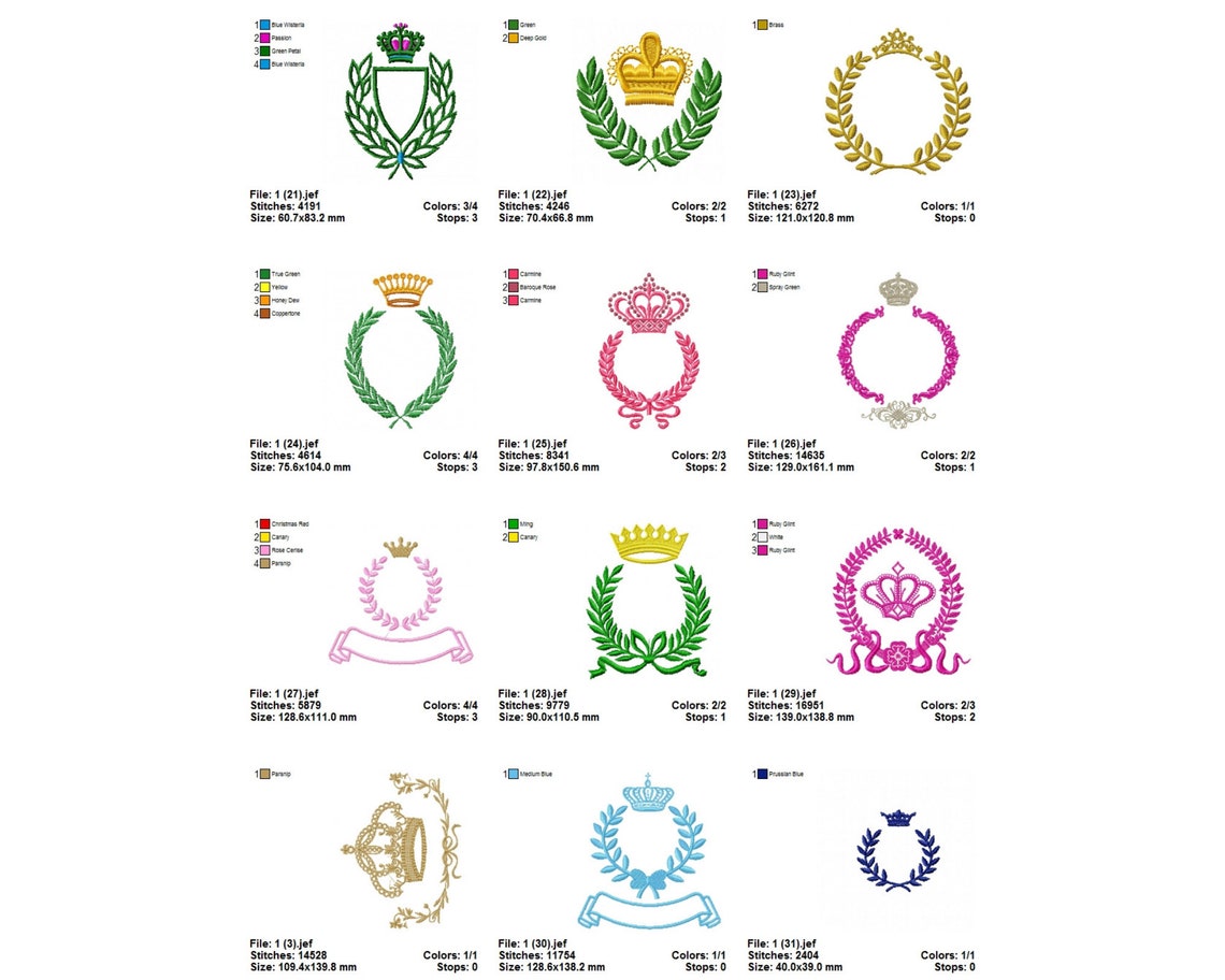 Crown Frames Machine Embroidery Design,instant Download - Etsy