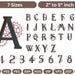 9 Embossed Embroidery Font Designs Bundle, 1 Size, 8 Formats, Instant ...