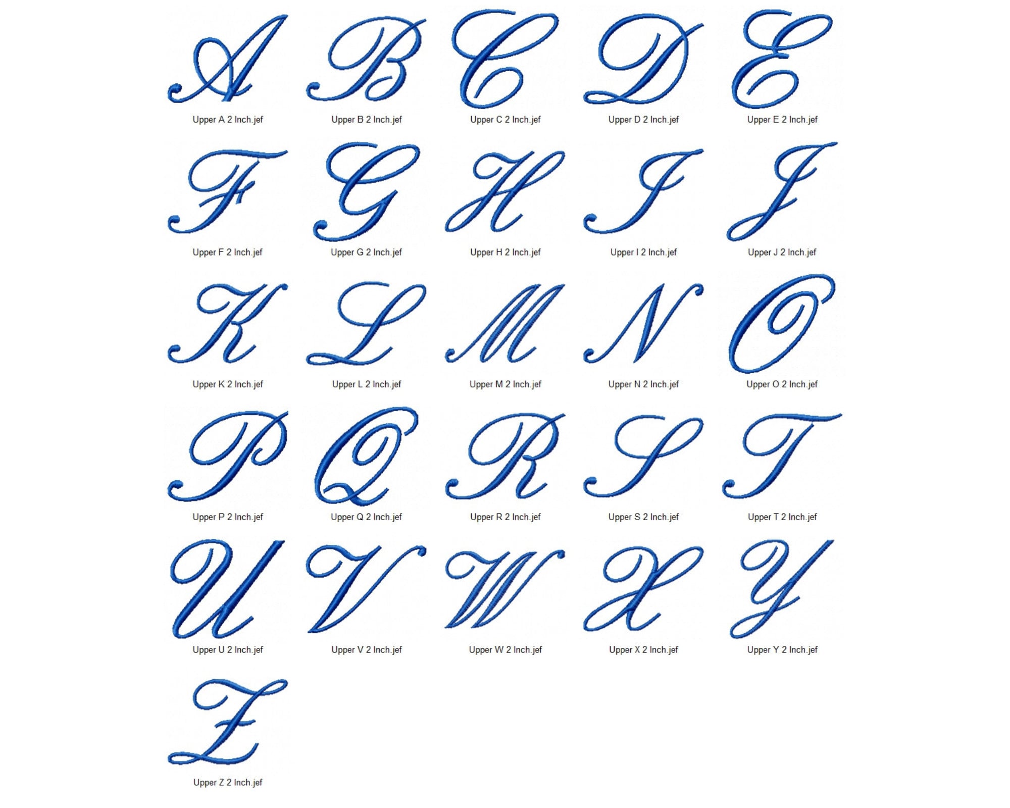 English Embroidery Font Designs, Alphabets and Numbers, 3 Sizes, 10 ...