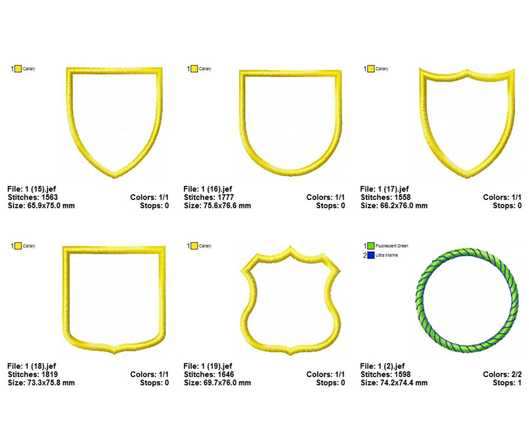 24 Embroidery Badge Elements Embroidery Designs for 4x4 Hoop Size ...