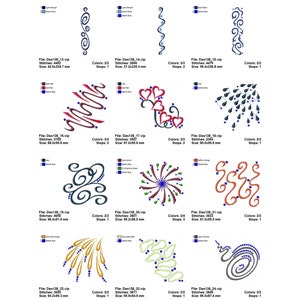 30 Types of Decorative Elements , Machine Embroidery Designs – 1 Sizes ...