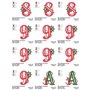 36 Types Maritime Alphabet Letters & Numbers Embroidery Designs – 7 ...