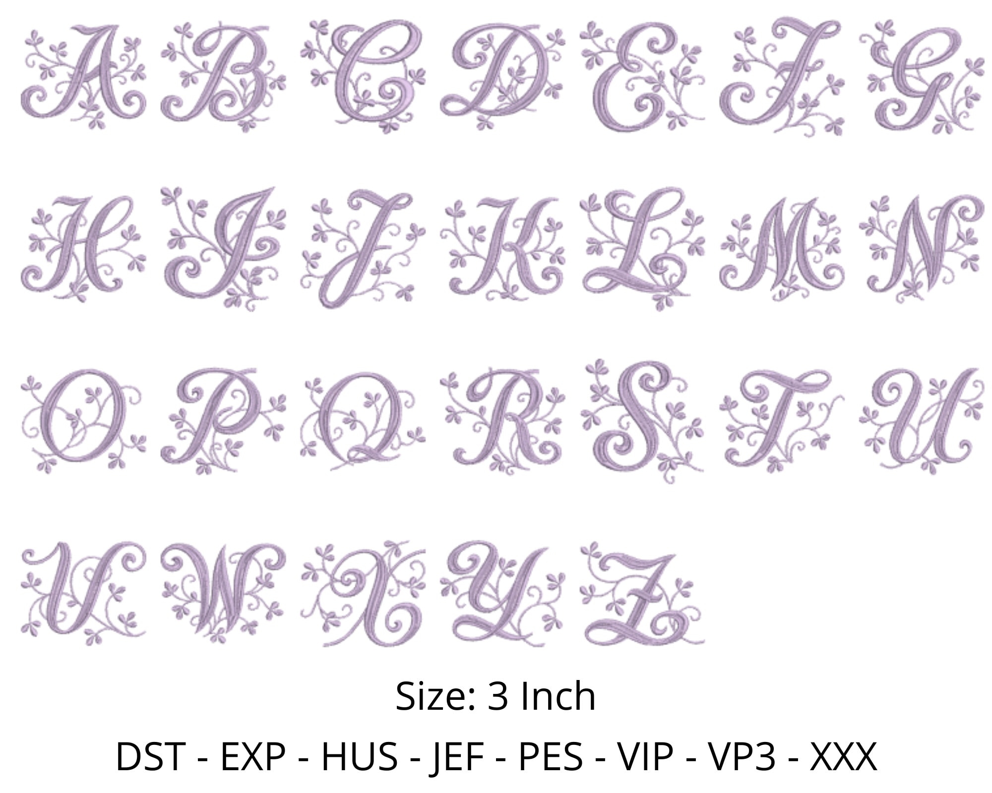 9 Floral Embroidery Font Design Bundle 1 Size 8 Formats - Etsy