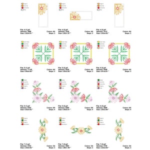 10 Design - Vintage Flower Line Work Machine Embroidery Designs – 3 ...