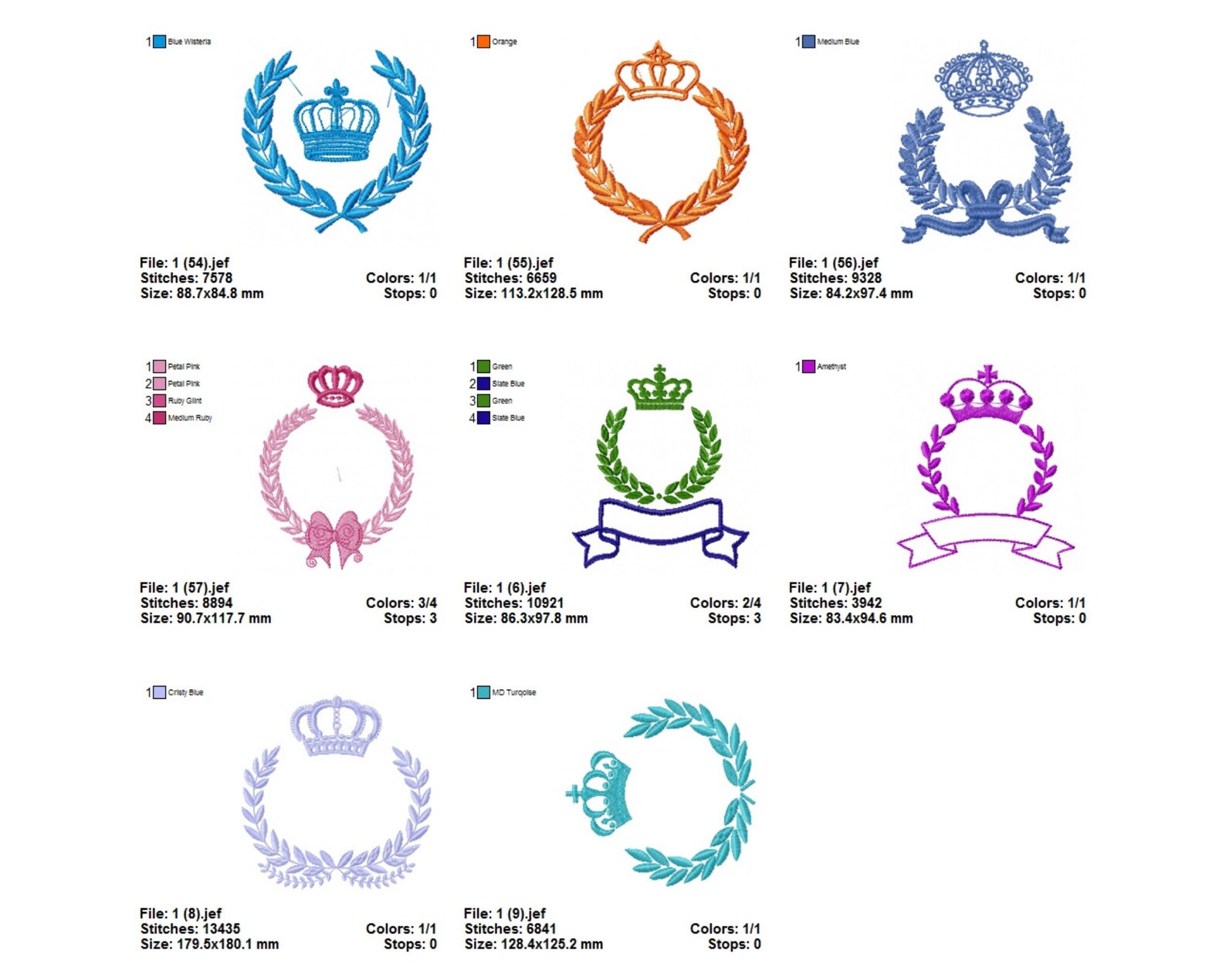 Crown Frames Machine Embroidery Design,instant Download - Etsy