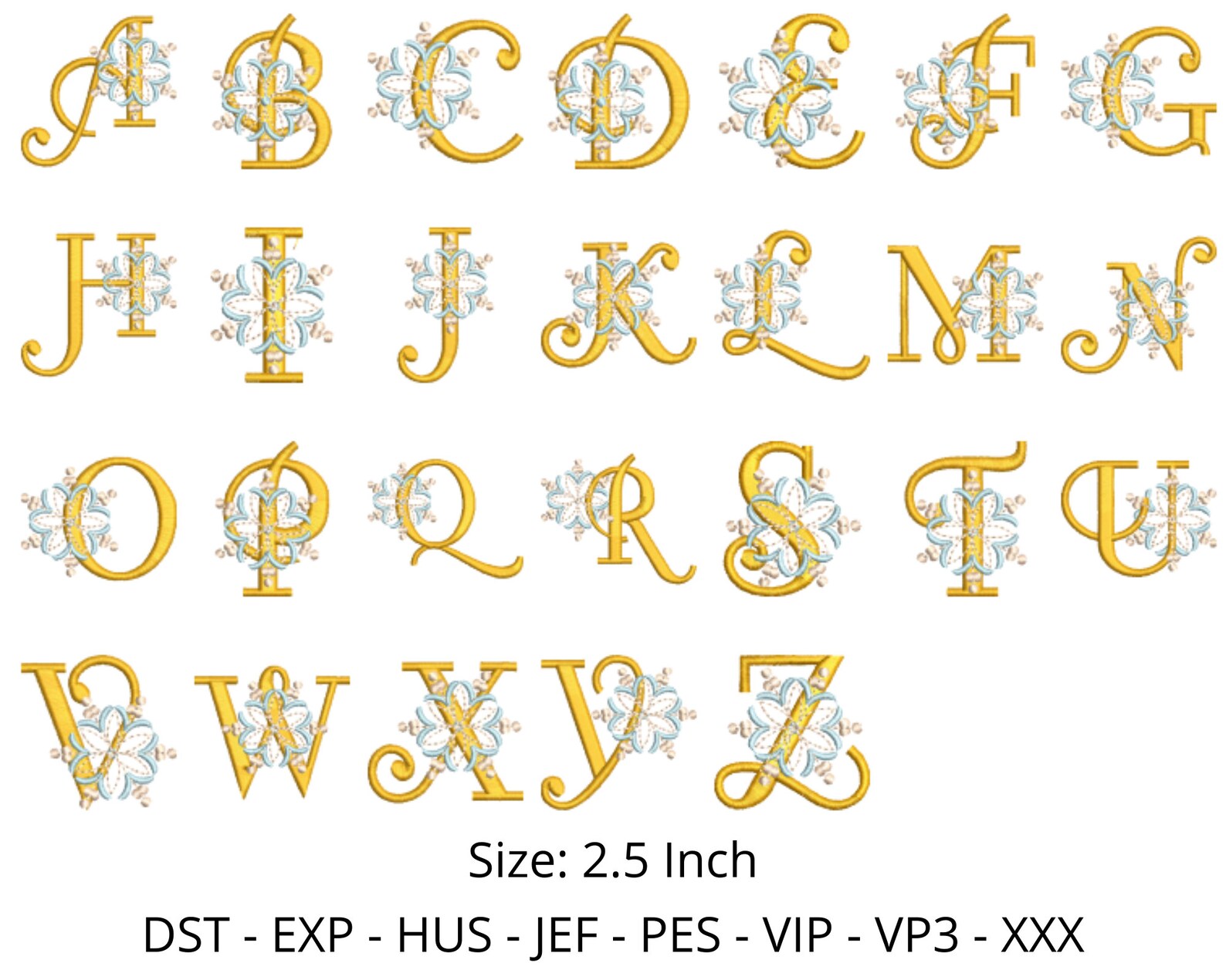 9 Floral Embroidery Font Design Bundle 1 Size 8 Formats - Etsy