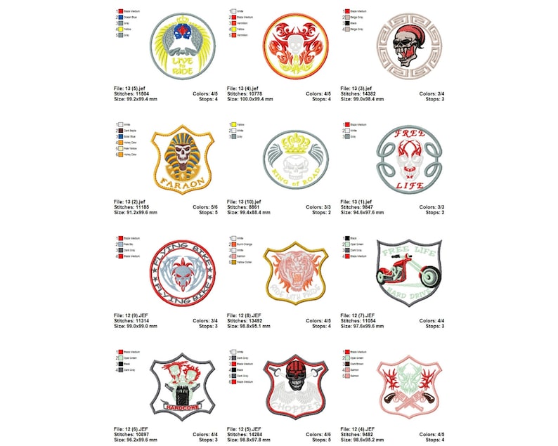 Biker Patch Machine Embroidery Design,instant Download - Etsy