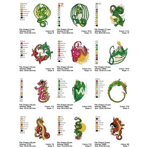 Dragon Embroidery Design Bundle, 8 Formats, Instant Download - Etsy