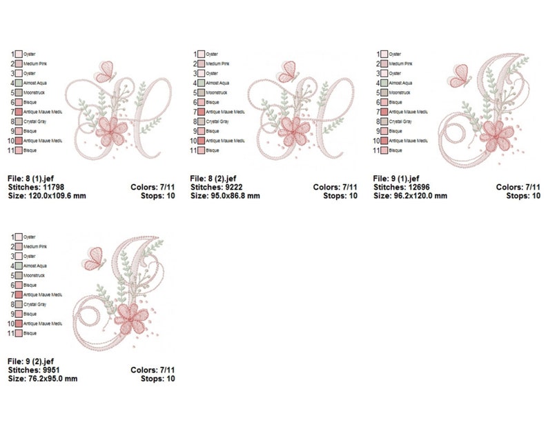 Flower Alphabet Machine Embroidery Design,instant Download - Etsy