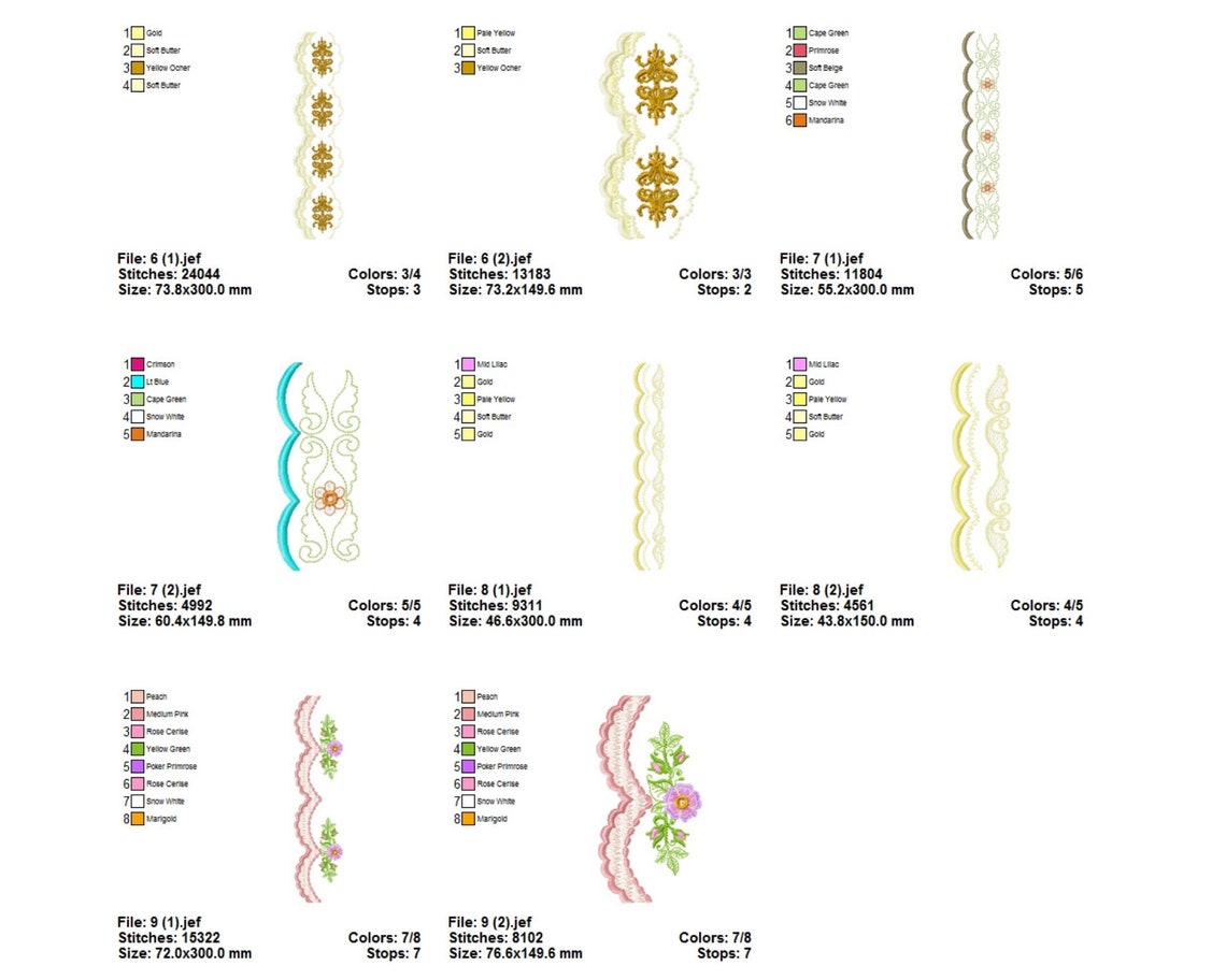 Flower Border Embroidery Design Bundle,instant Download - Etsy