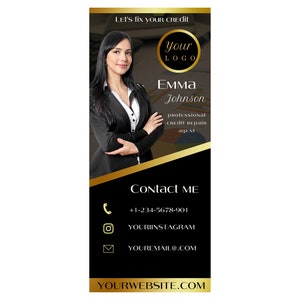 DIY Credit Repair Retractable Banner Template, Black Gold (editable ...