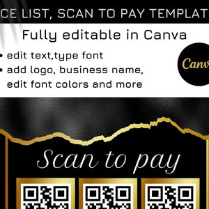 Scan to Pay Template, Black Gold, Scan to Pay Sign, QR Payment Sign ...