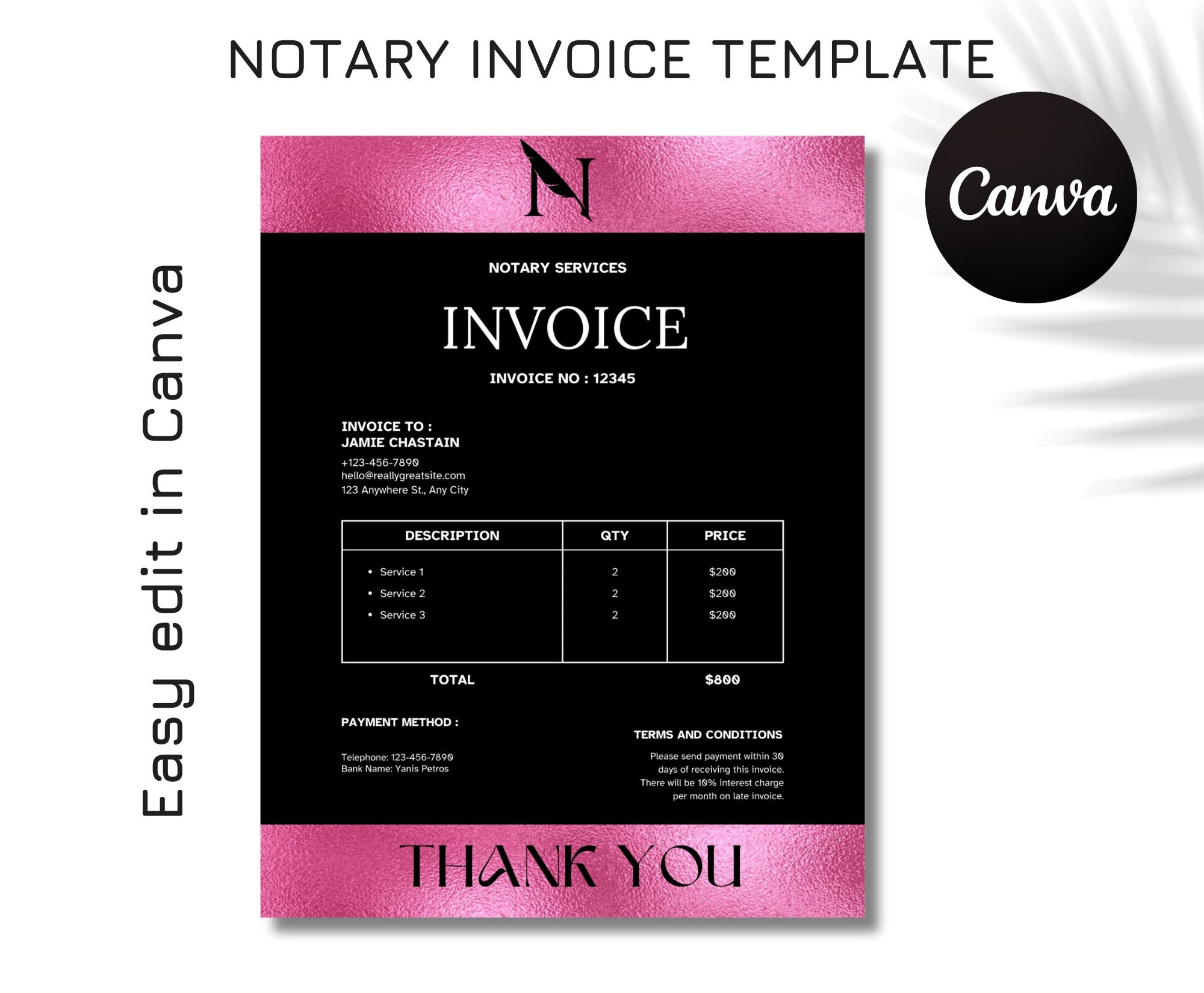 Notary Invoice Template, Notary Invoice Design, Loan Signing Agent ...