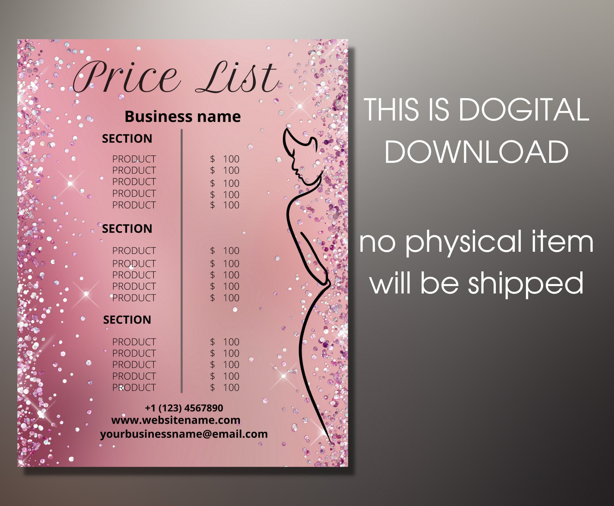 Body Sculpting Price List Template, Body Contouring Price List, Waxing ...
