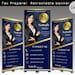Tax Preparer Retractable Banner Template, Blue and Gold Design (canva ...