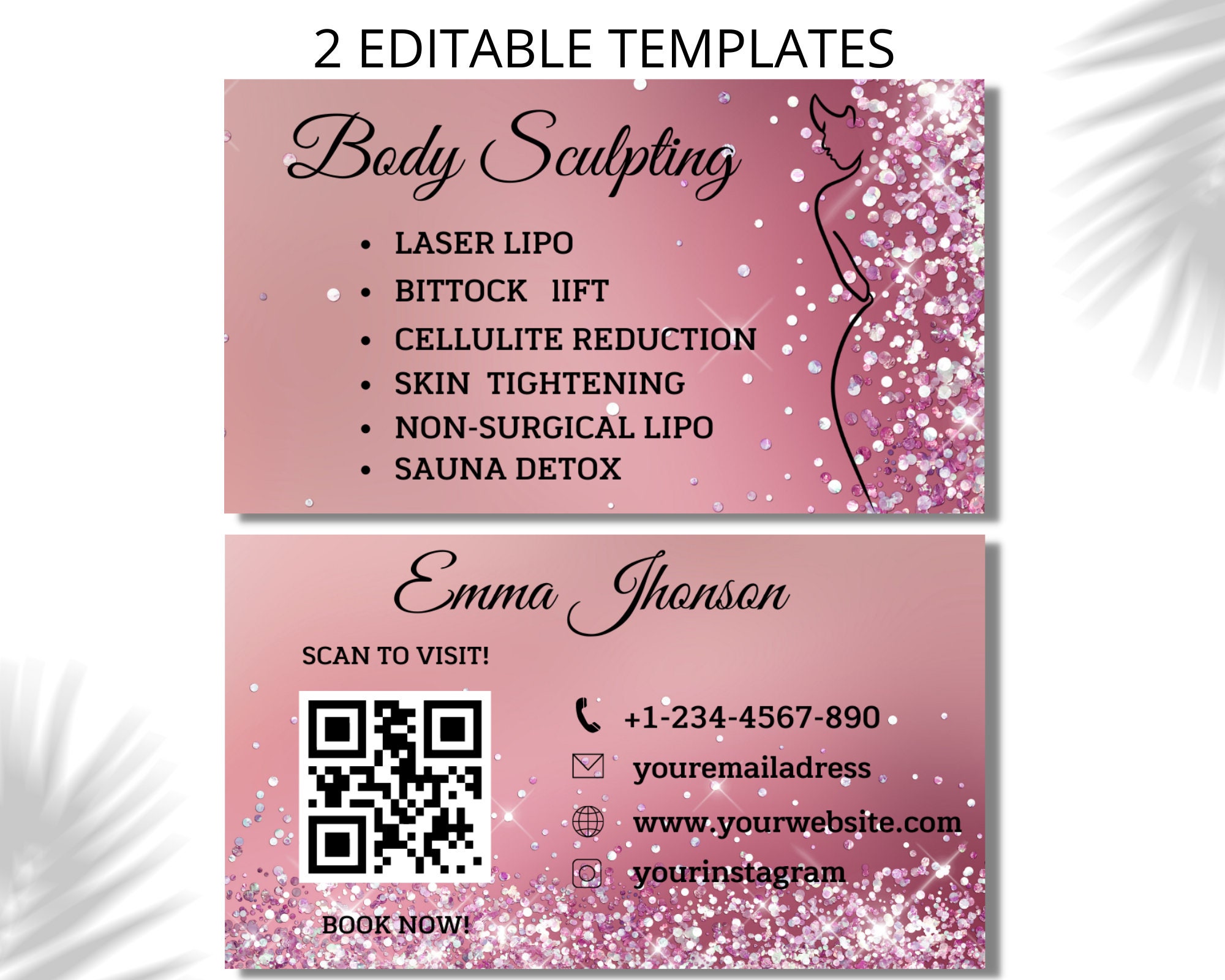 Body Contouring Business Card Rose Gold, Body Sculpting Business Card ...
