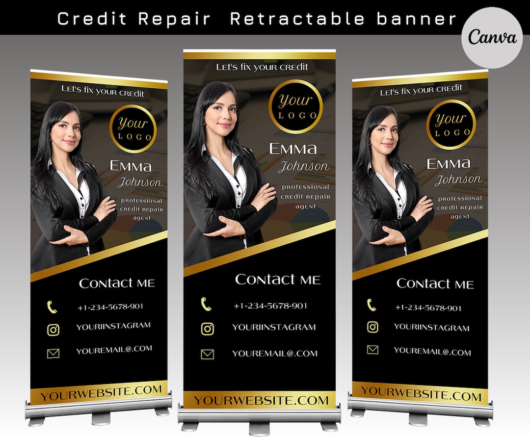 DIY Credit Repair Retractable Banner Template, Credit Repair Roll up ...