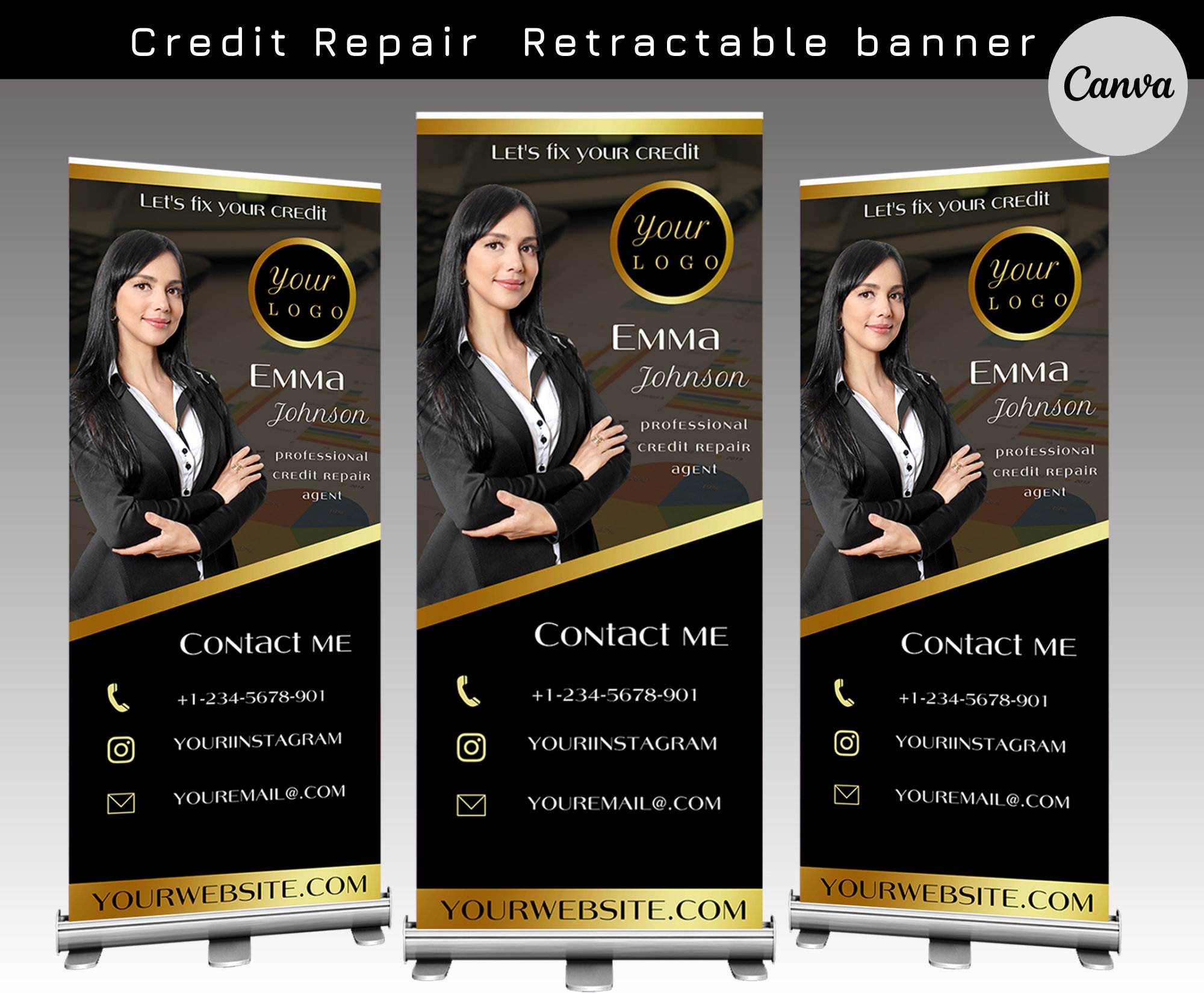 DIY Credit Repair Retractable Banner Template, Credit Repair Roll up ...