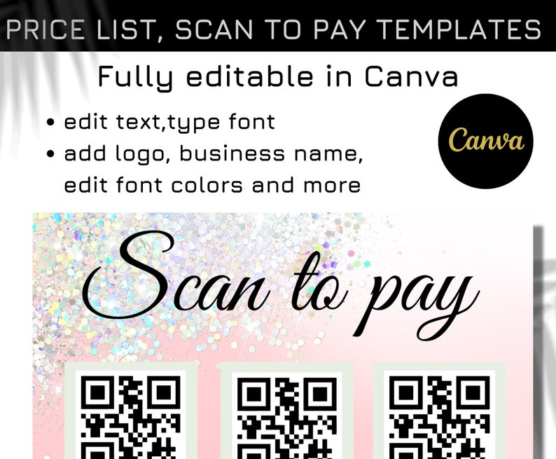 Scan to Pay Sign, Scan to Pay Template, Printable Payment Sign ...