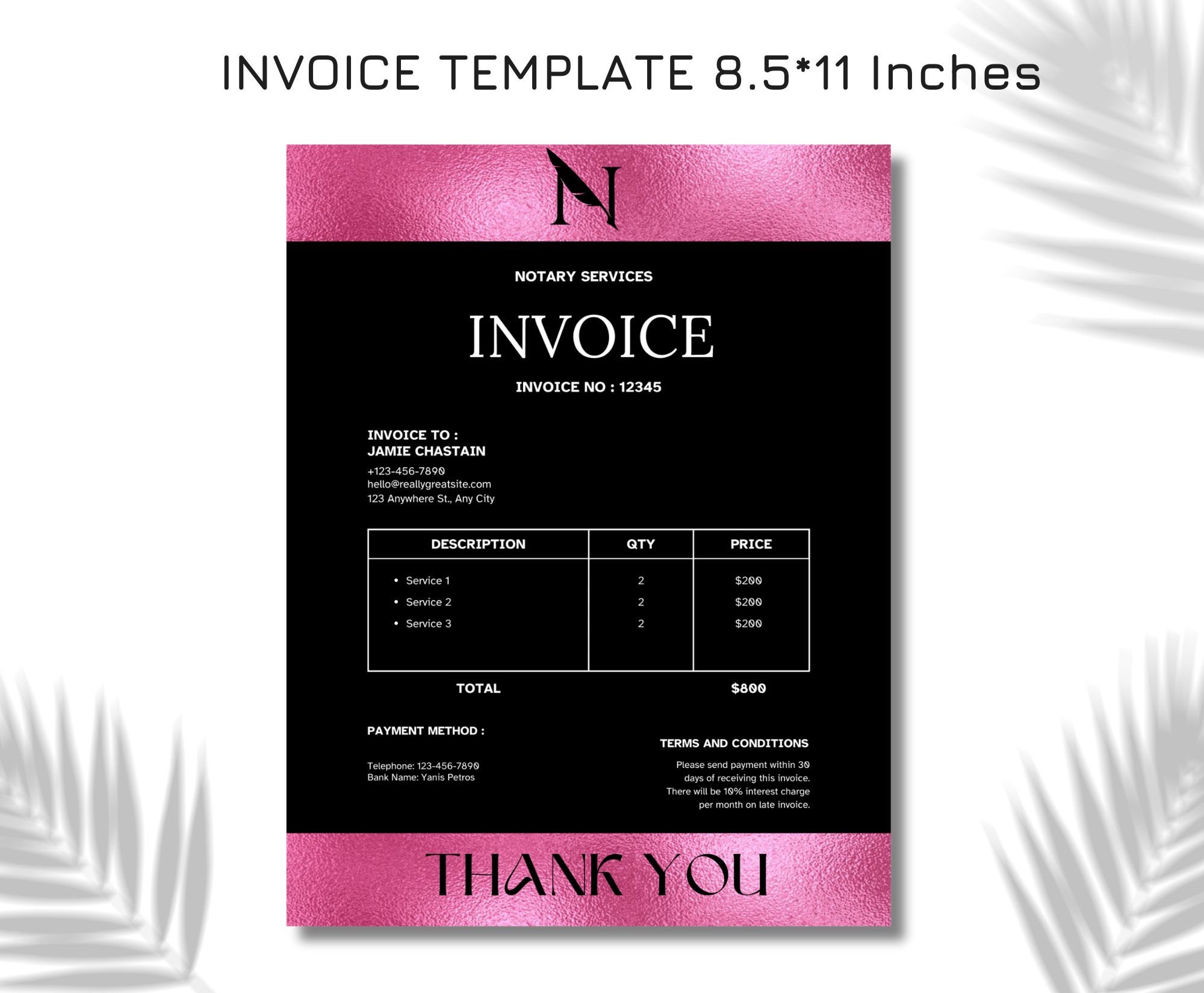 Notary Invoice Template, Notary Invoice Design, Loan Signing Agent ...