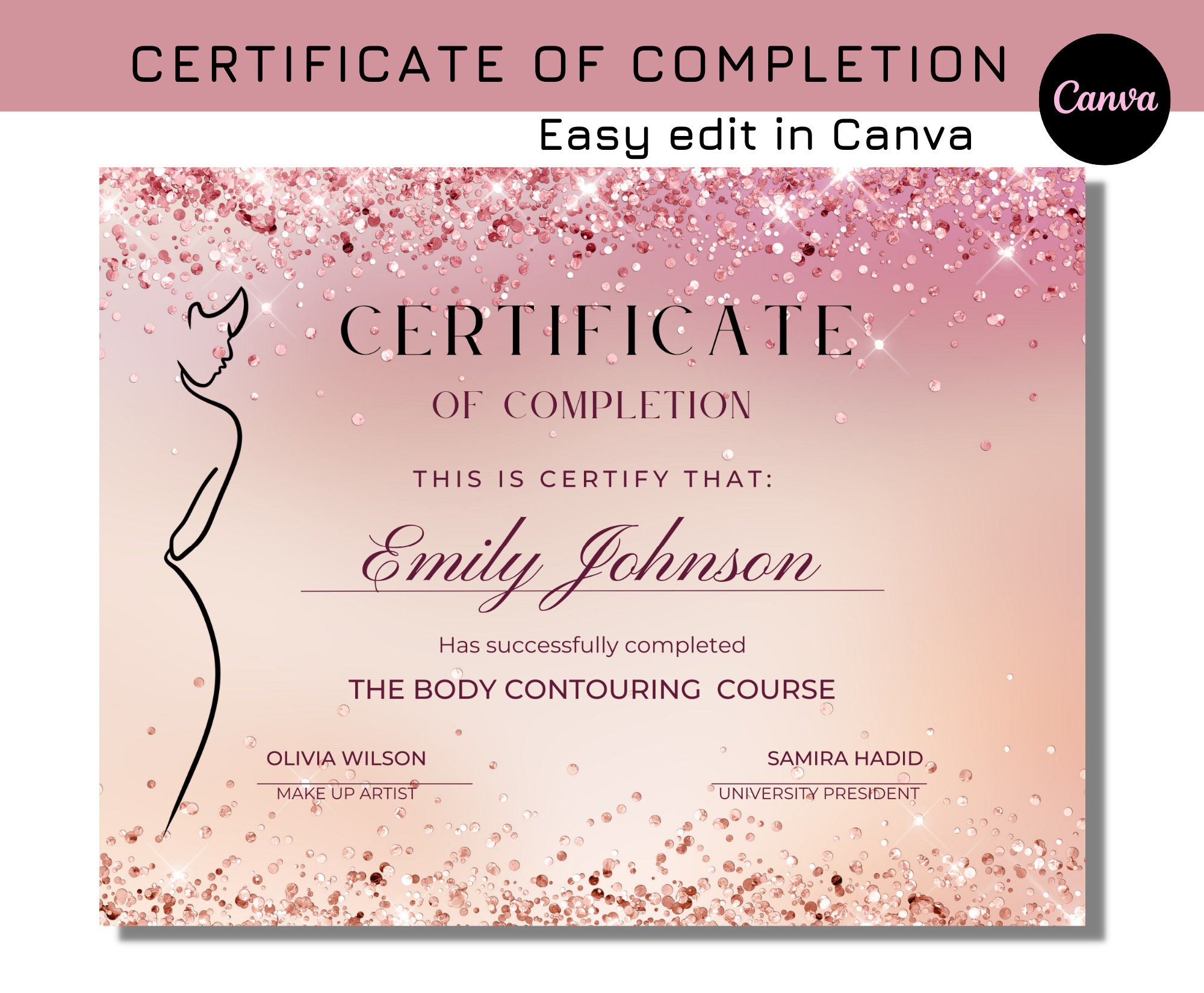 Body Contouring Certificate of Completion Template, Body Sculpting Diy ...
