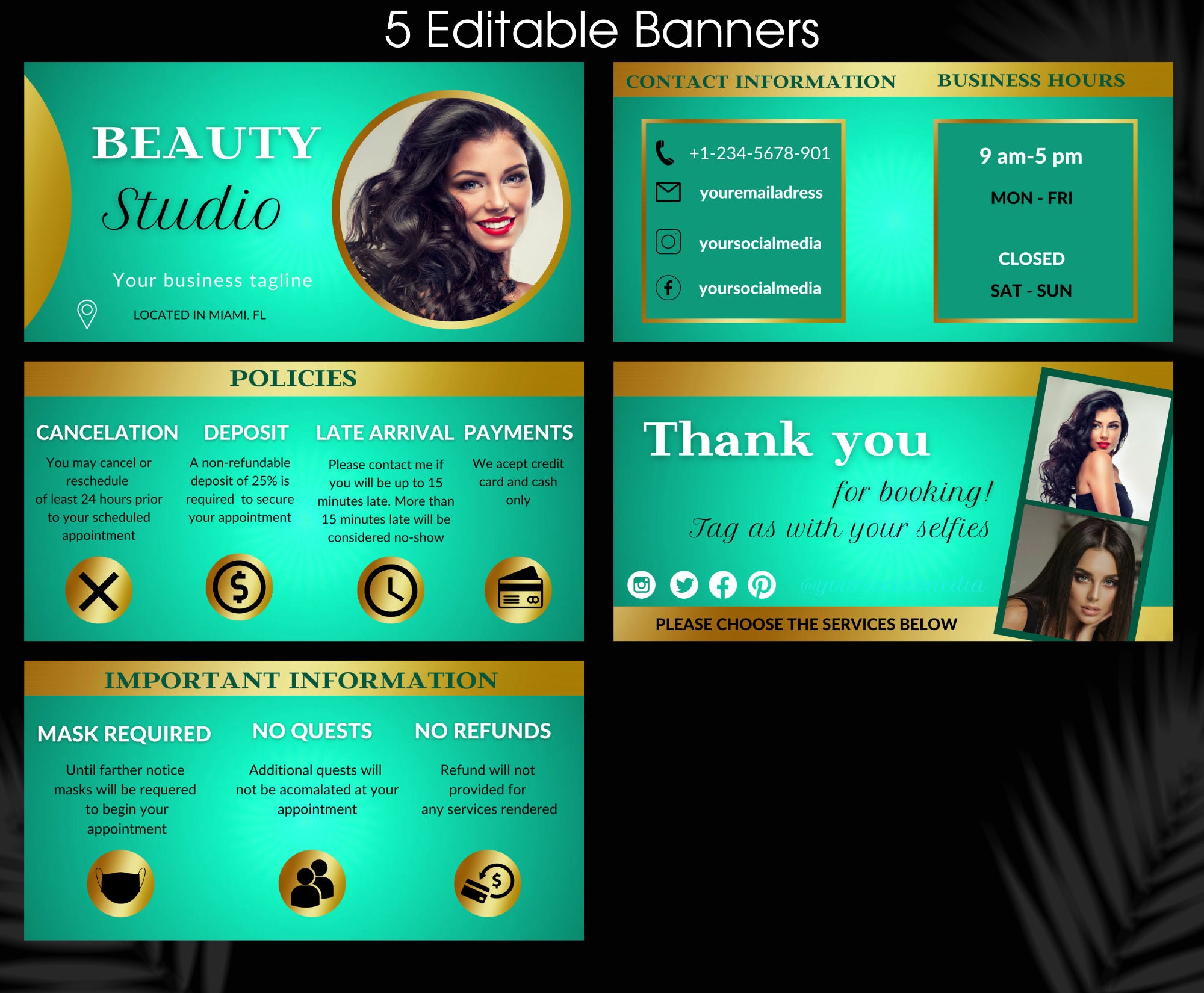 Acuity Template Blue Gold, Acuity Scheduling Template Emerald, Acuity ...