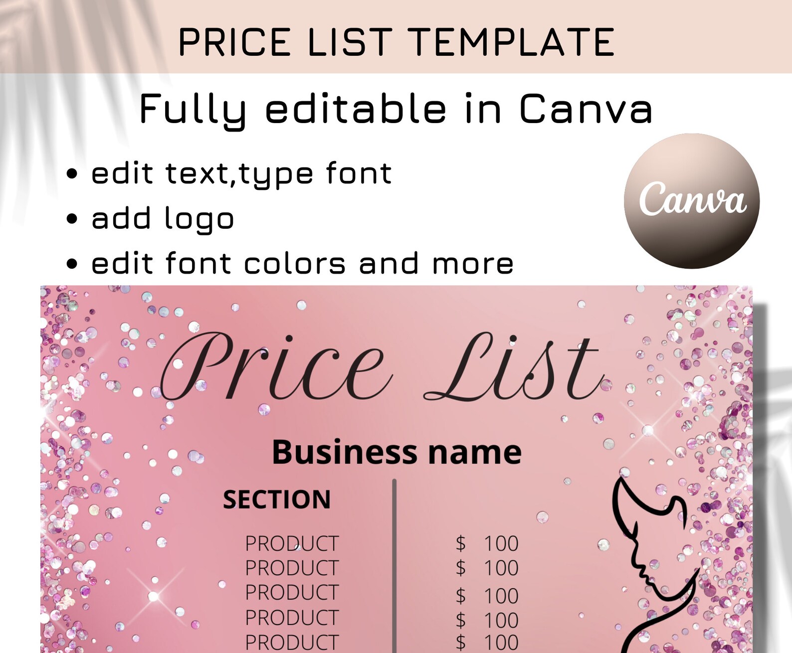 Body Sculpting Price List Template, Body Contouring Price List, Waxing ...