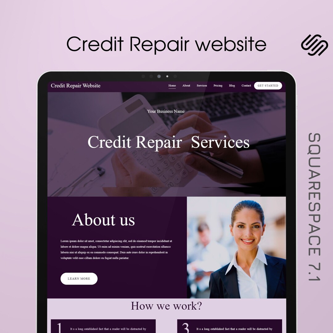 Squarespace Template Credit Repair, Credit Repair Website, Squarespace ...