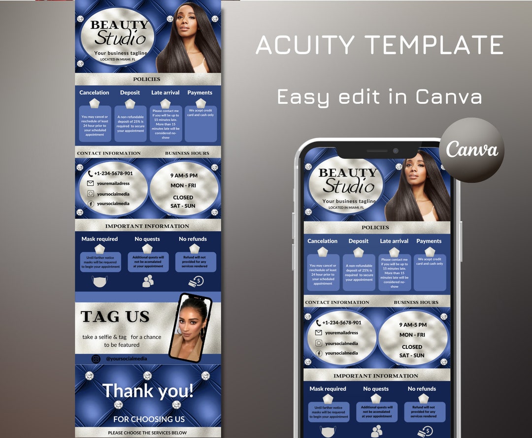 Acuity Scheduling Template - Beauty Acuity Site - DIY Acuity Site ...