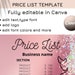 Body Contouring Price List Template Rose Gold, Body Sculpting Pricelist ...