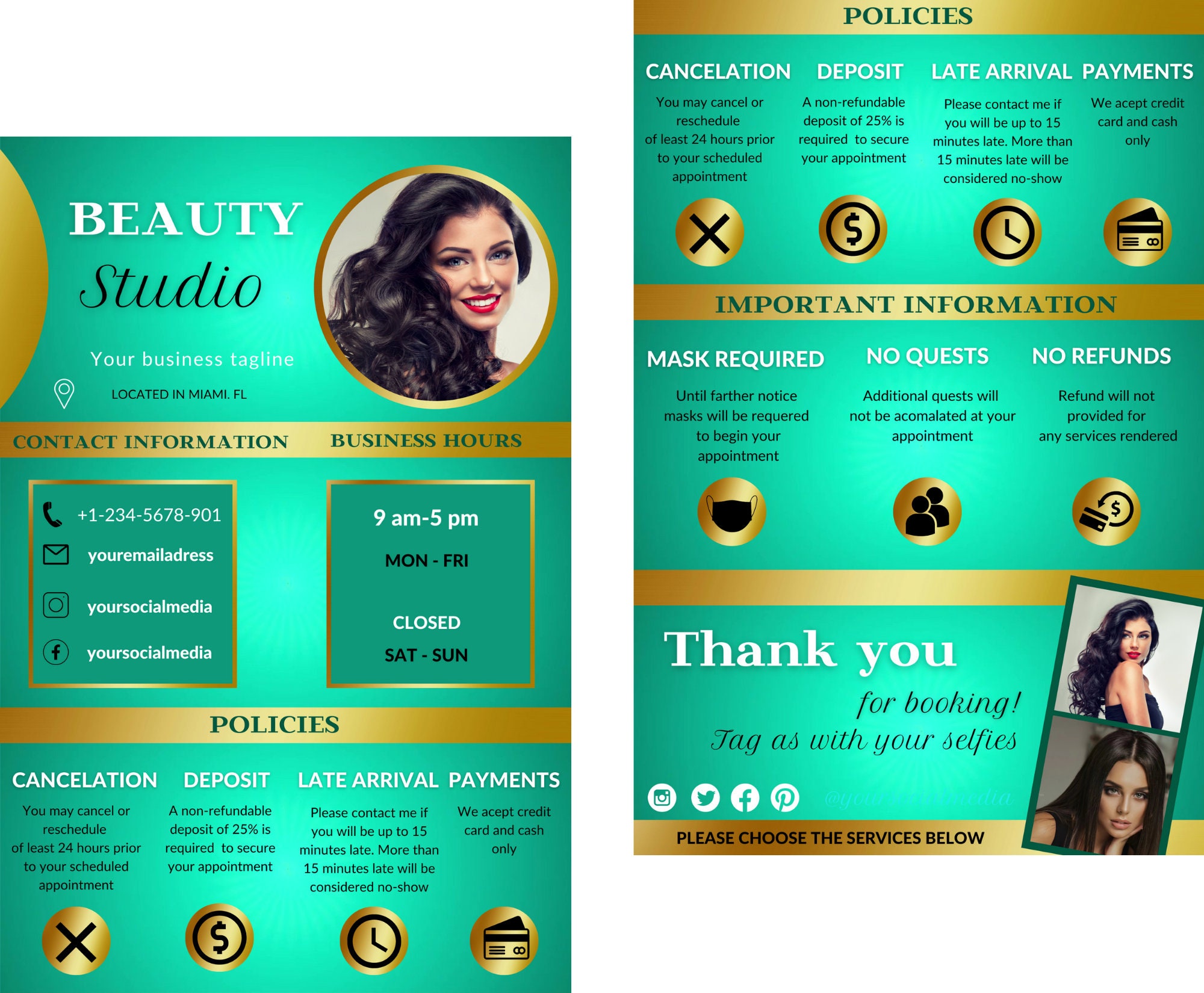 Acuity Template Blue Gold, Acuity Scheduling Template Emerald, Acuity ...