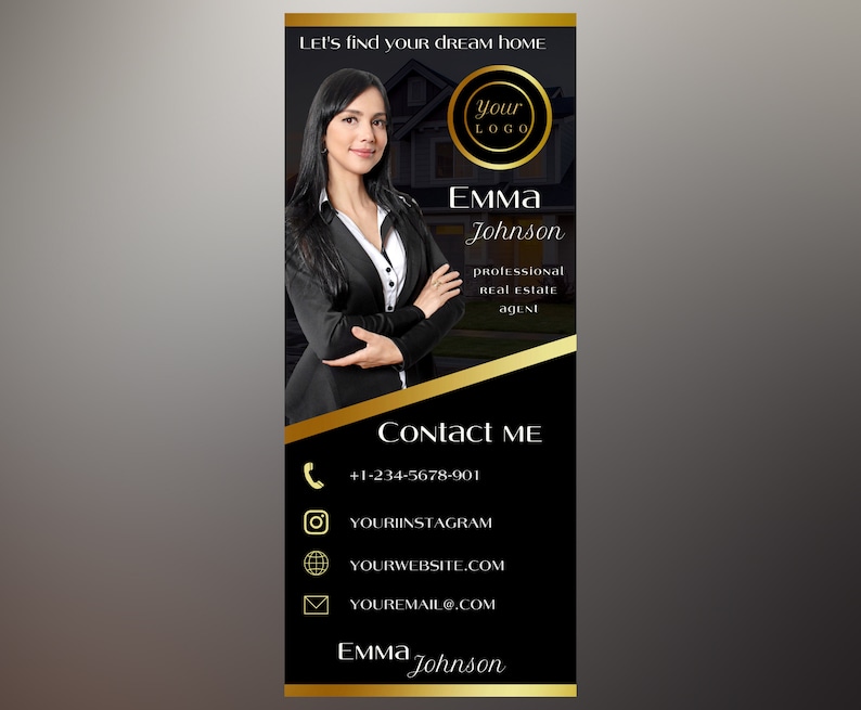 Retractable Banner Template Fo Real Estate Agent, Realtor Roll up ...