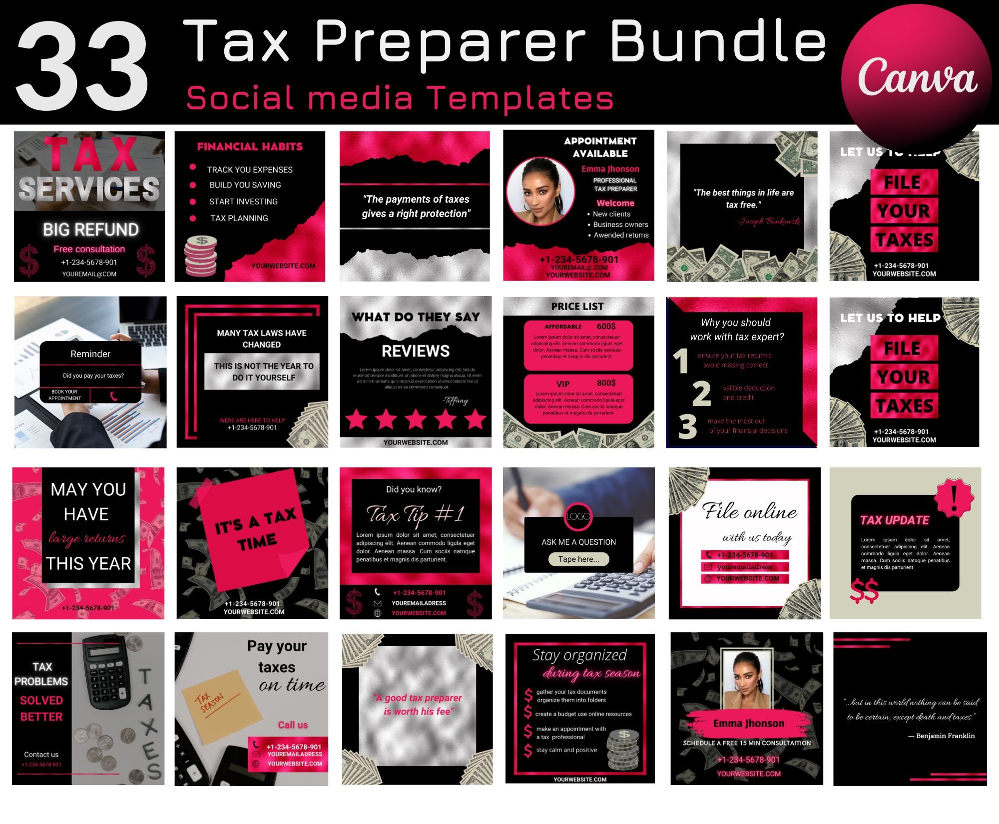 Tax Preparer Bundle Tax Preparation Post Tax Prep Flyer Tax - Etsy