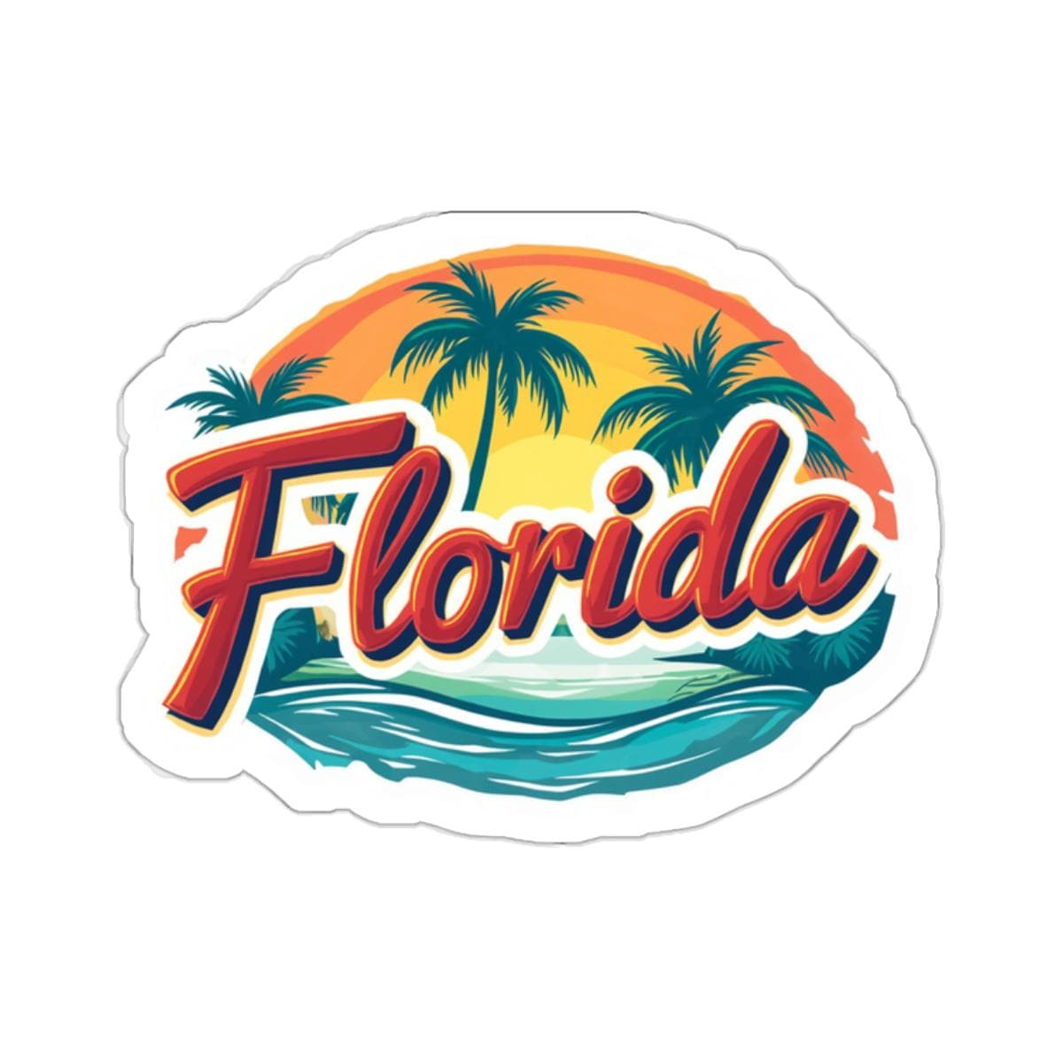 Florida Sticker - Sunshine State Travel Kiss-cut Stickers, Cute Laptop ...