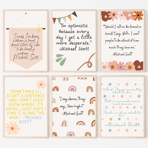 The Office Classroom Decor Set of 6 Michael Scott - Etsy