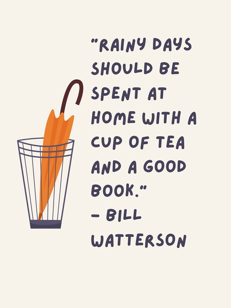 Rainy Day Reading Print Classroom Poster Reading Nook Decor - Etsy