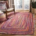 Hand Braided Bohemian Colorful Cotton Chindi Area Rug Multi Color Home ...