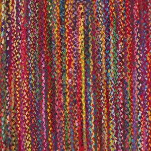 Hand Braided Bohemian Colorful Cotton Chindi Area Rug Multi Color Home ...