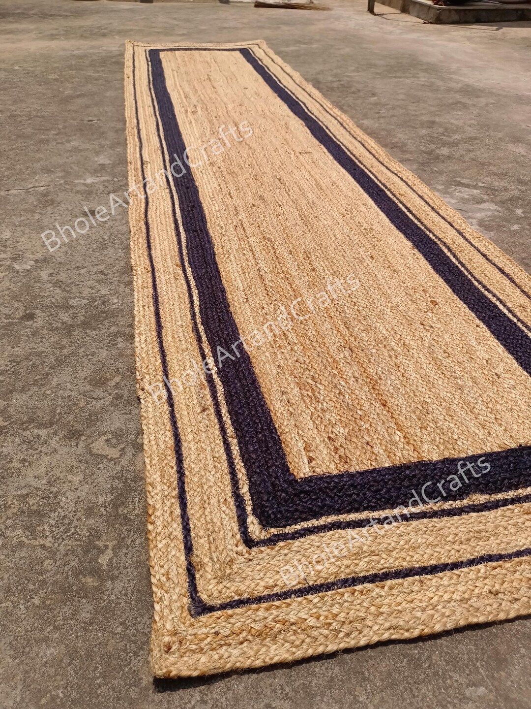 Handmade Natural Jute Rug, Solid Border Jute Rug, Custom Size Rug ...